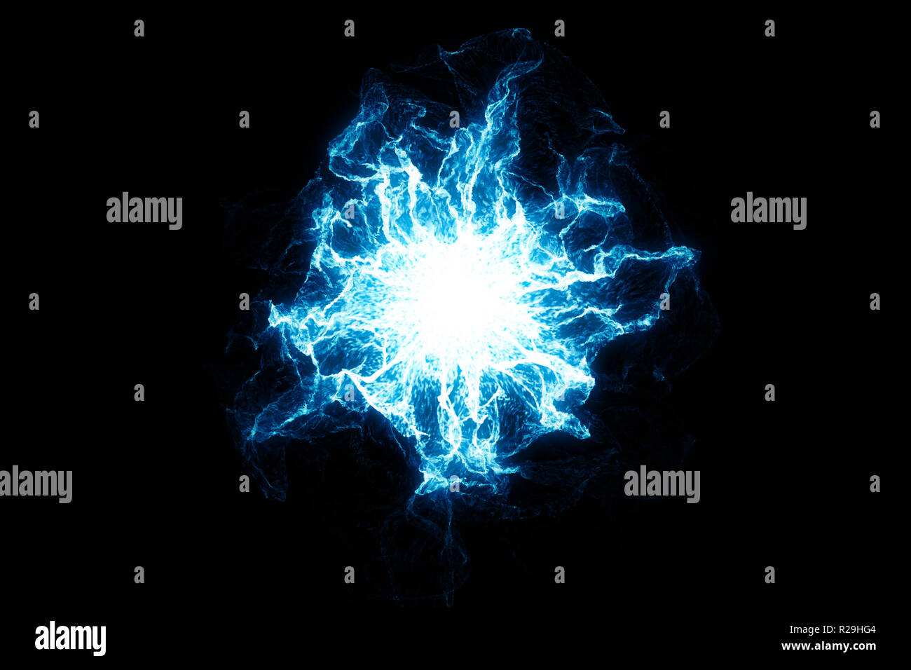 Blue flame shape, 3d rendering Stock Photo - Alamy