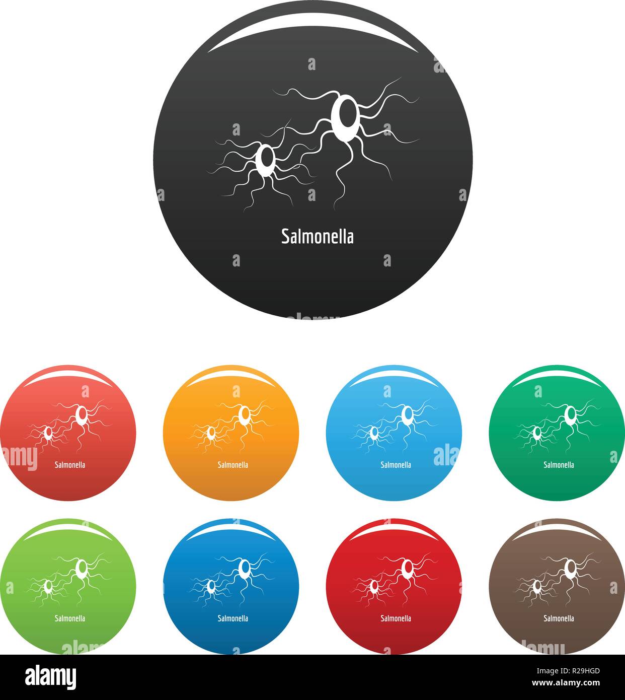 Salmonella icon. Simple illustration of salmonella vector icons set ...