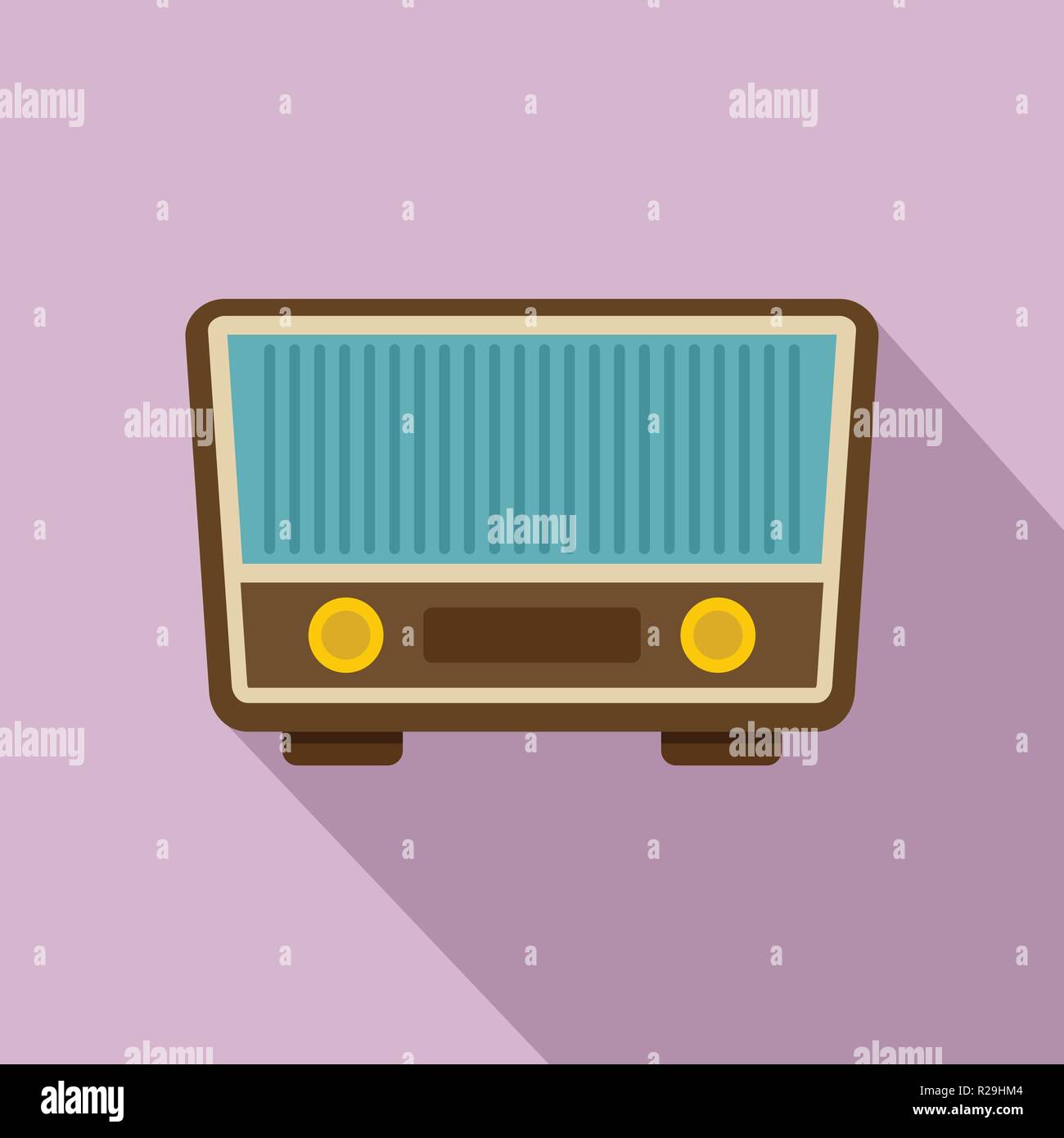 Retro vintage radio icon. Flat illustration of retro vintage radio ...