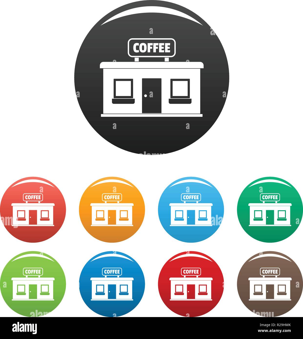 Coffee shop icon. Simple illustration of coffee shop vector icons set ...