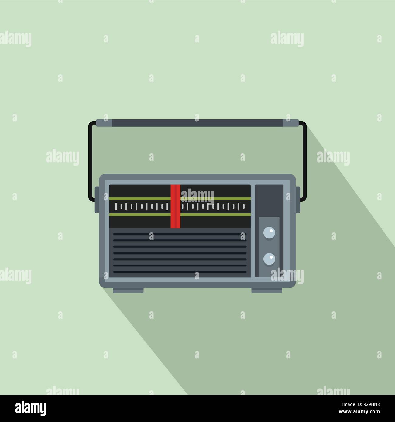 Red line radio icon. Flat illustration of red line radio vector icon ...