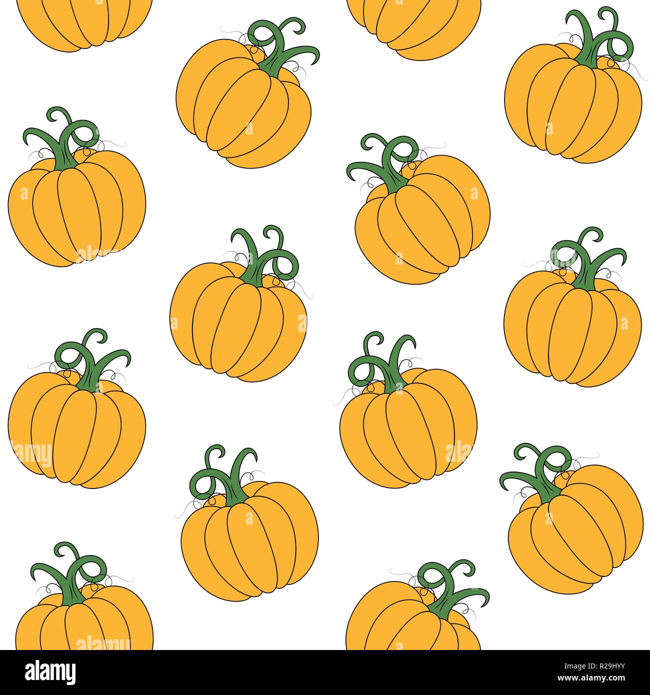 Orange pumpkin pattern on white background Stock Vector Image & Art - Alamy