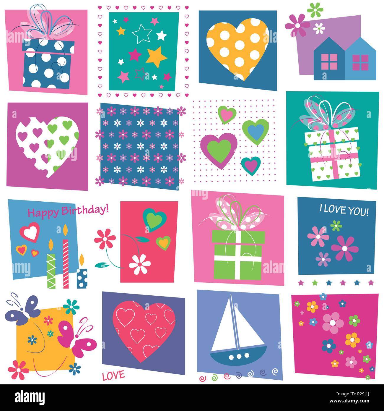 Set wrapping paper gifts Stock Vector Images - Alamy