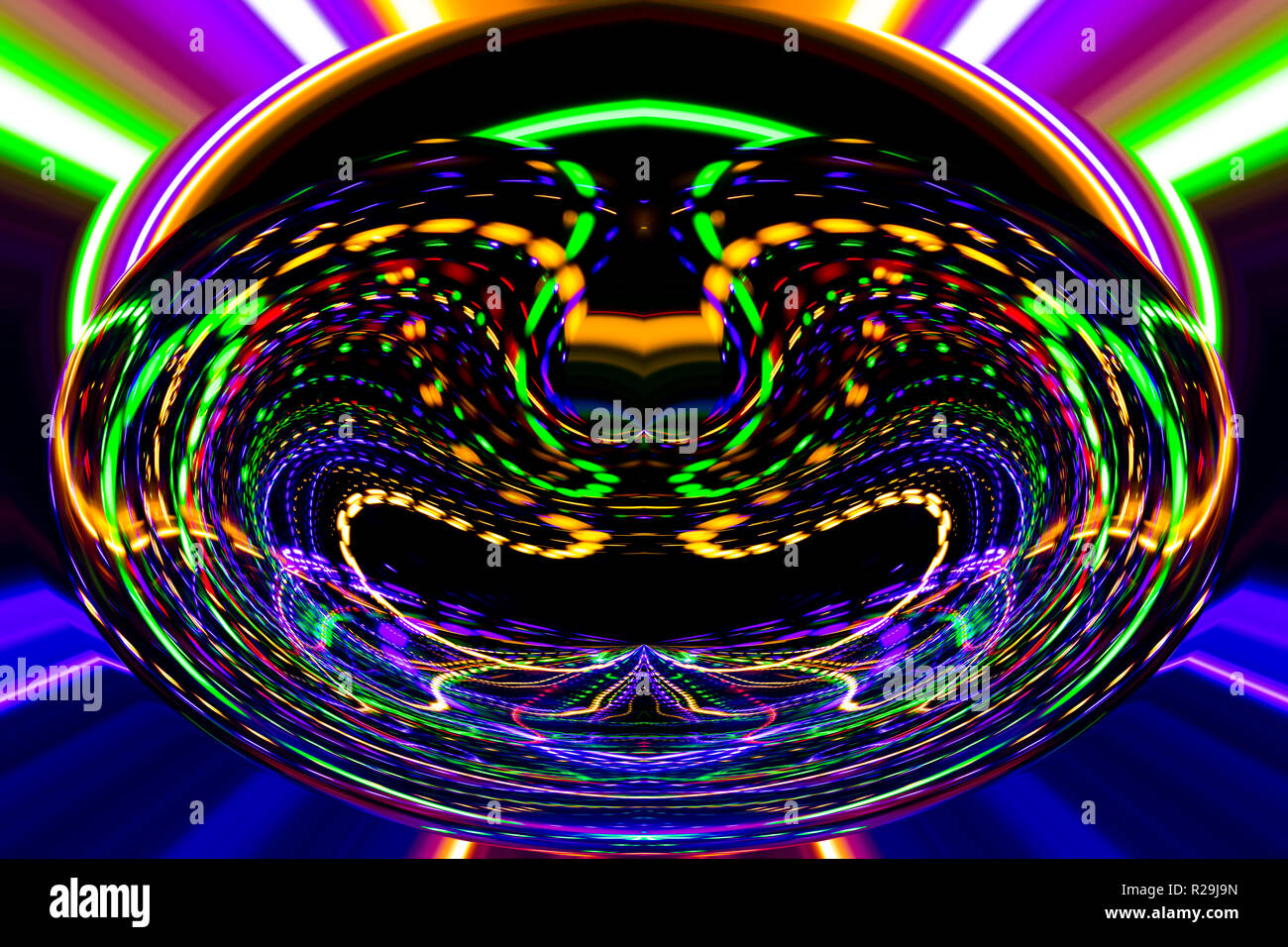 Color lines and curves creates fantastic elipse image. Abstract ...