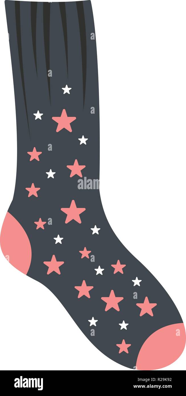 Sock with star icon. Flat illustration of sock with star vector icon ...