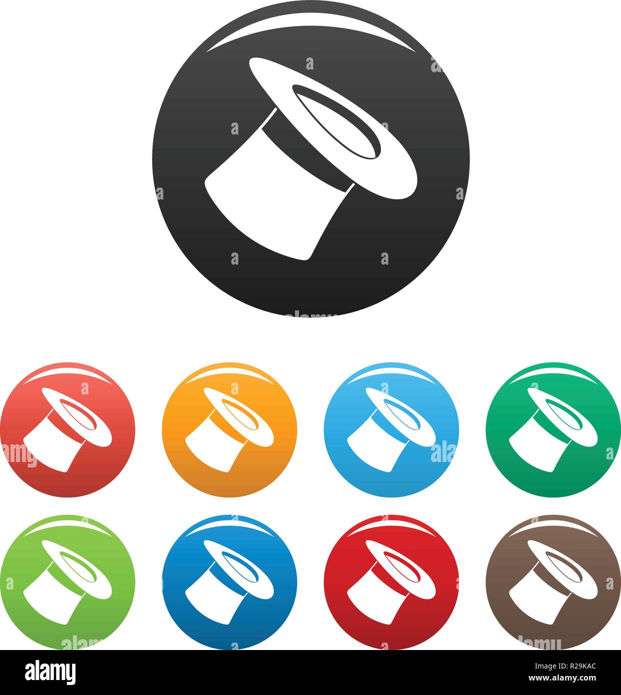 Inverted hat icon. Simple illustration of inverted hat vector icons set ...