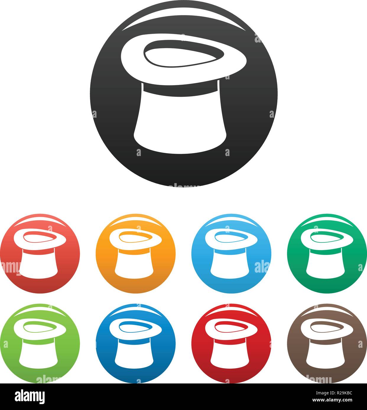 Inverted hat icon. Simple illustration of inverted hat vector icons set ...