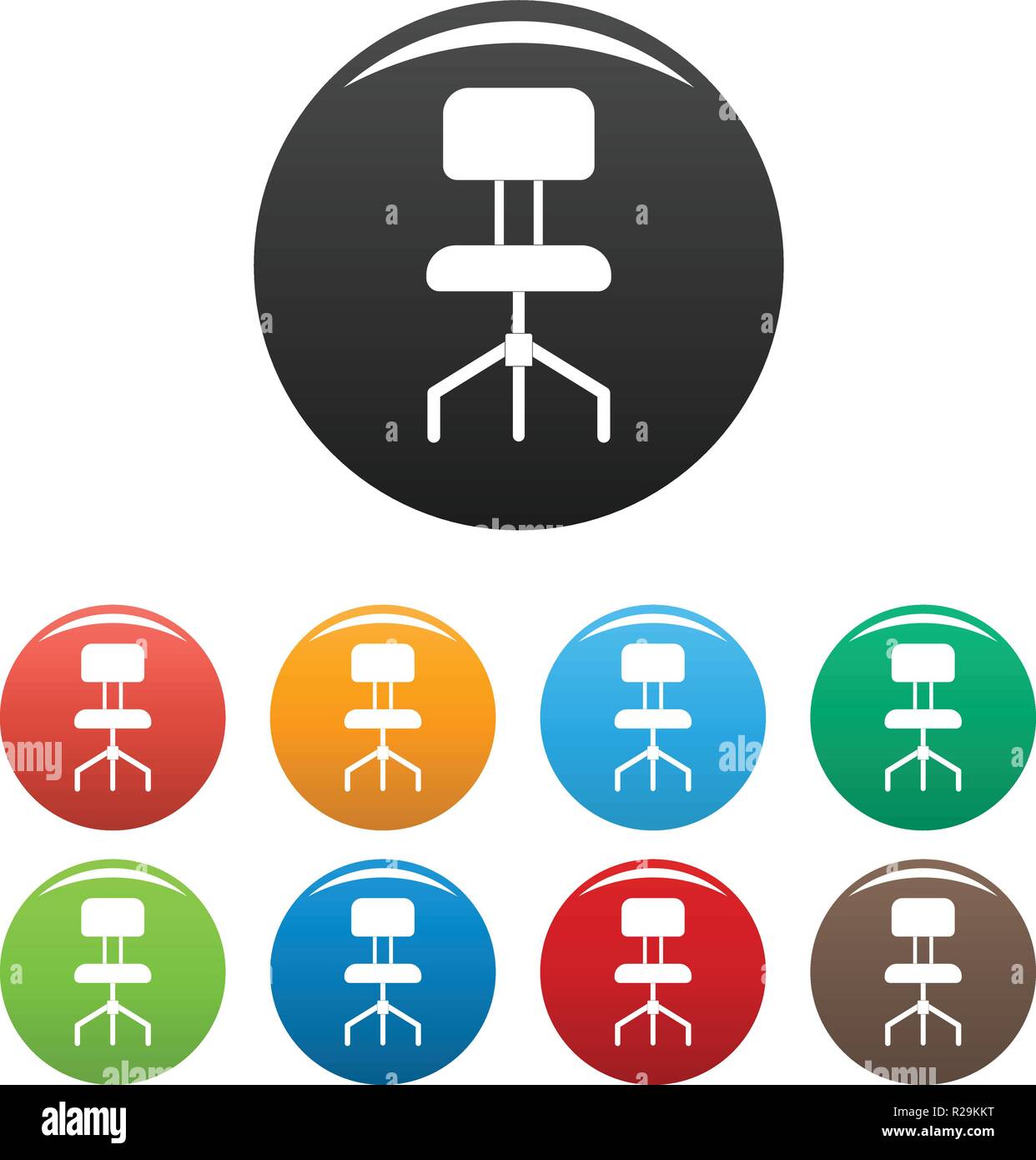 Hard chair icon. Simple illustration of hard chair vector icons set ...