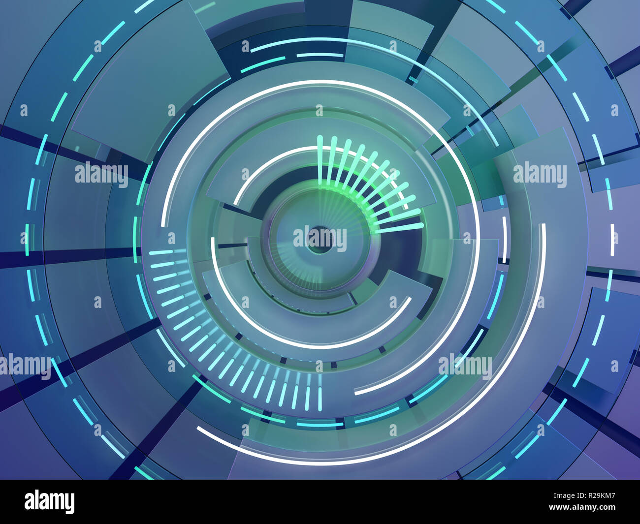Abstract dark technical background or glass eye. 3D rendering Stock ...