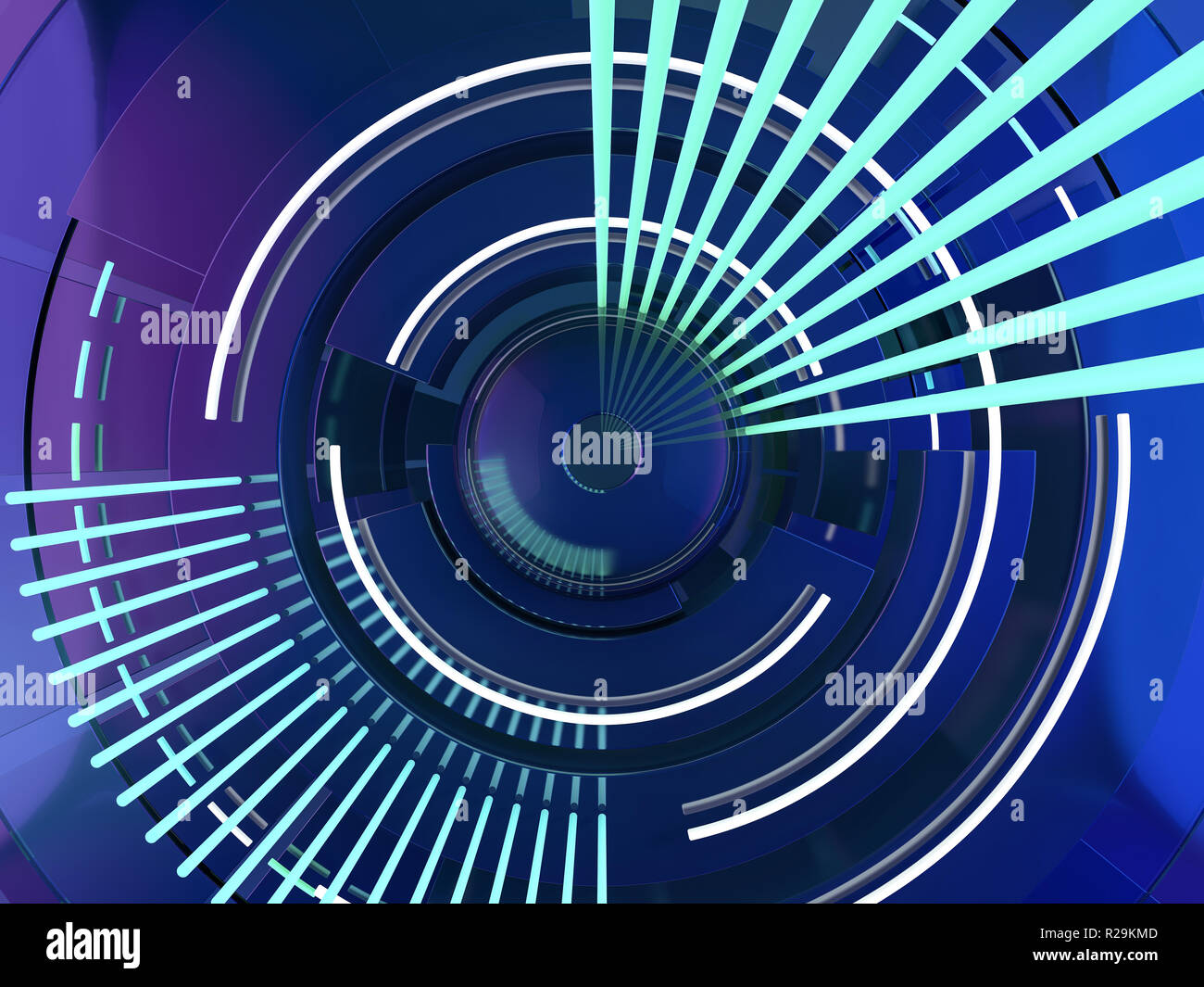 Abstract dark technical background or glass eye. 3D rendering Stock ...