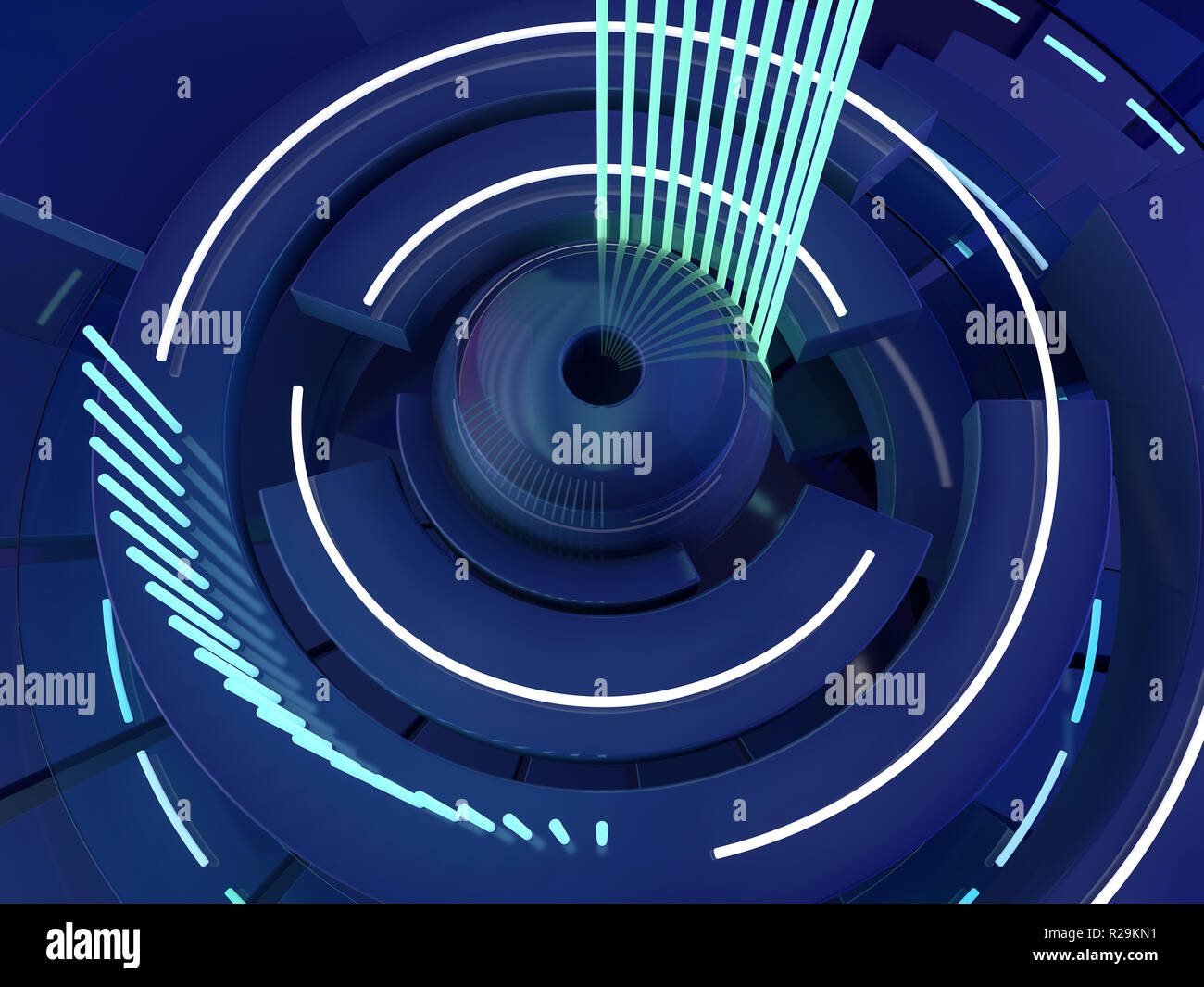 Abstract dark technical background or glass eye. 3D rendering Stock ...