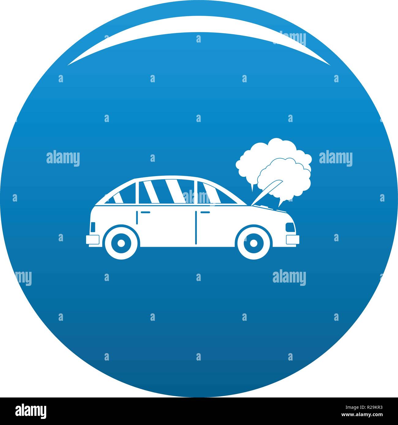 Car in smoke icon. Simple illustration of car in smoke vector icon for ...