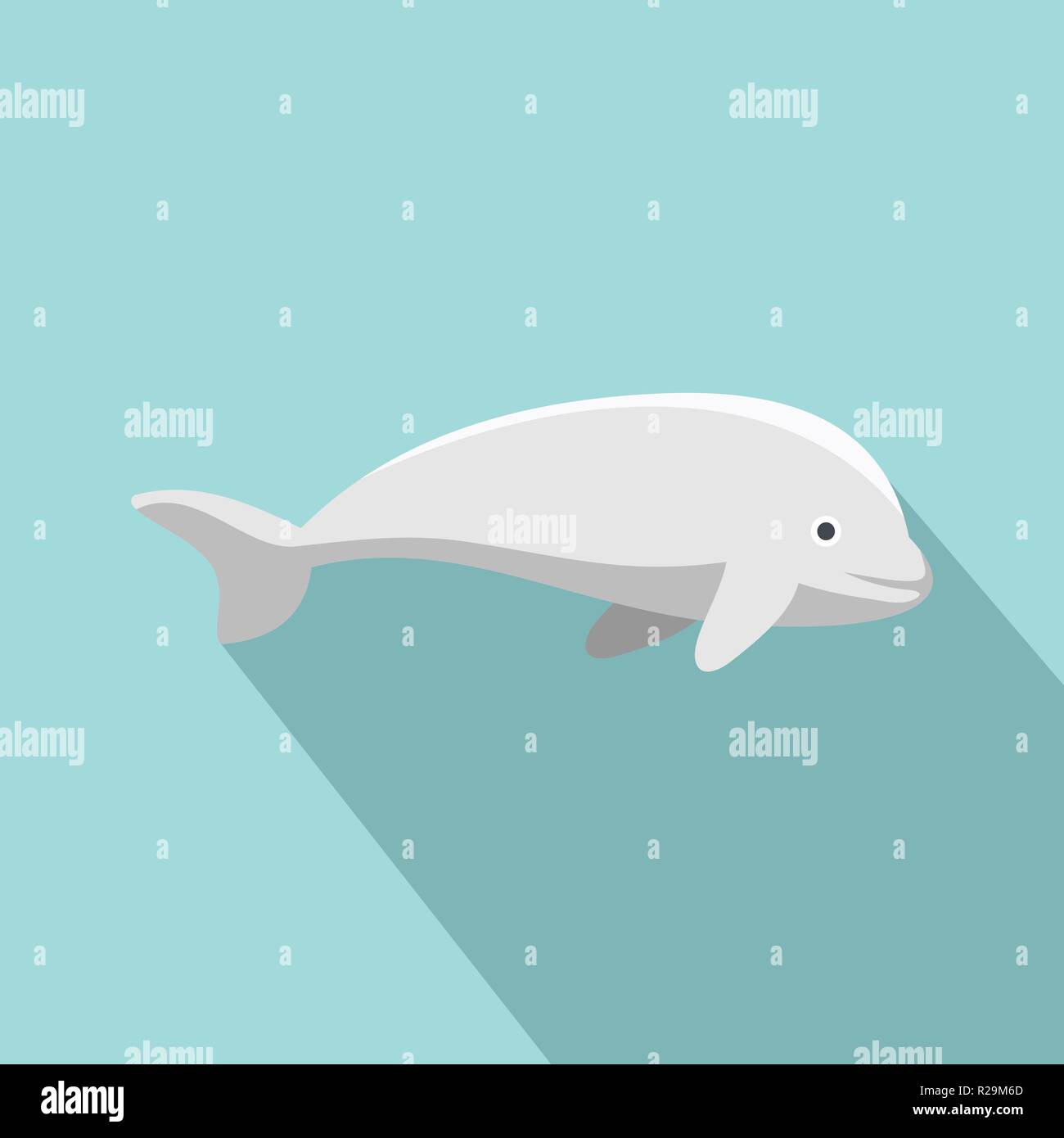 Beluga whale icon. Flat illustration of beluga whale vector icon for ...