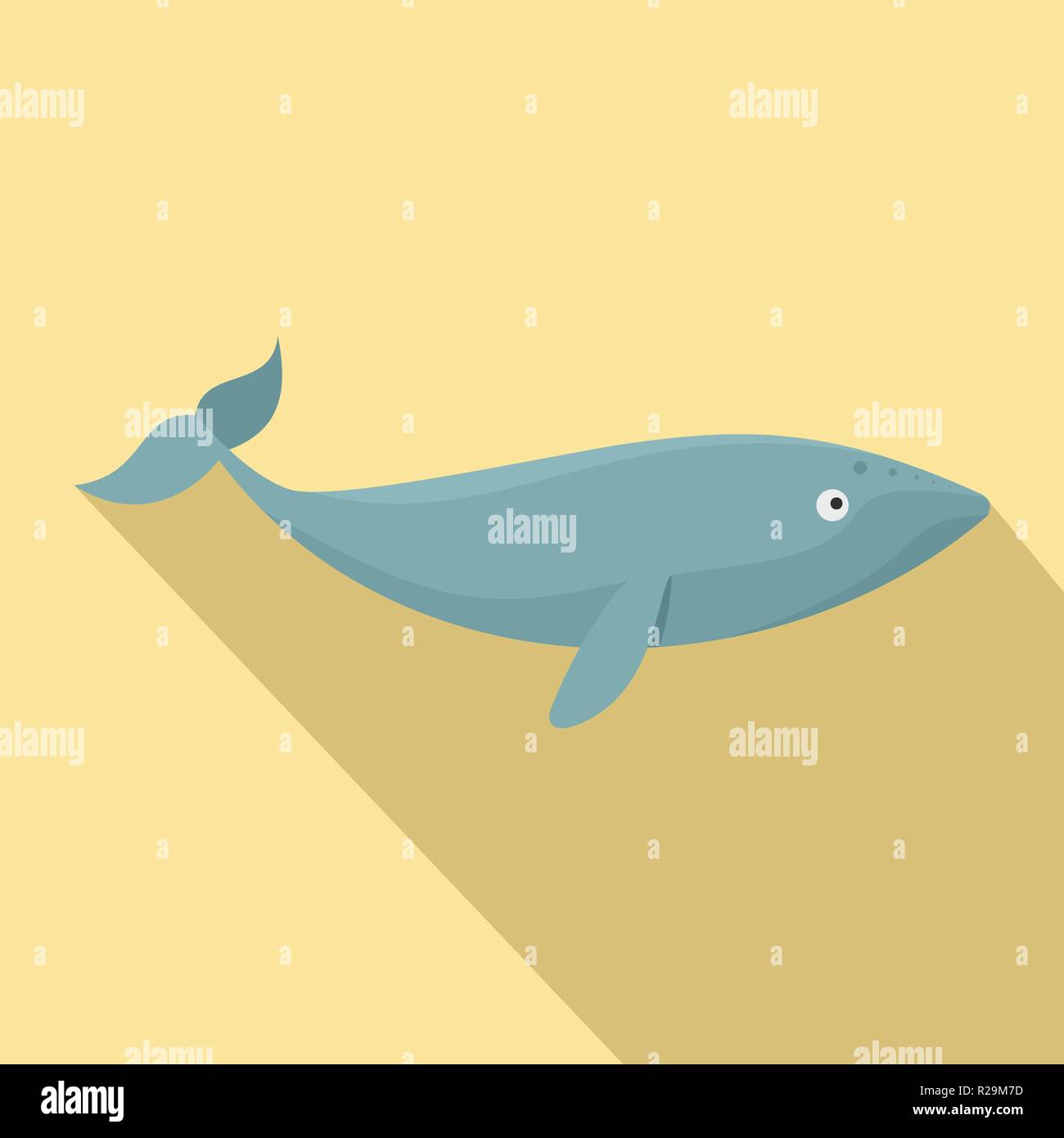 Finback whale icon. Flat illustration of finback whale vector icon for ...