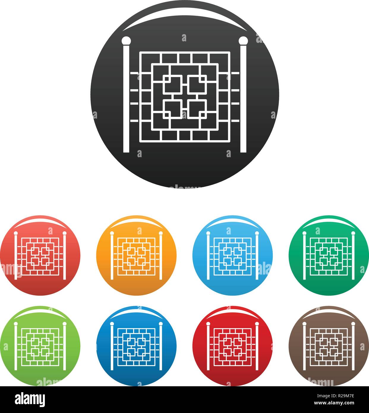 Fence with metal square icon. Simple illustration of fence with metal ...