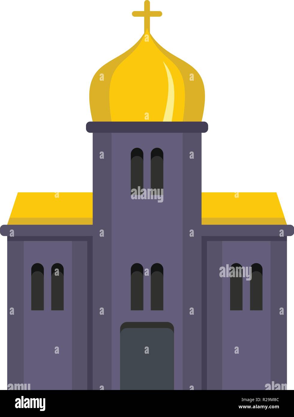 Orthodox church icon. Flat illustration of orthodox church vector icon ...