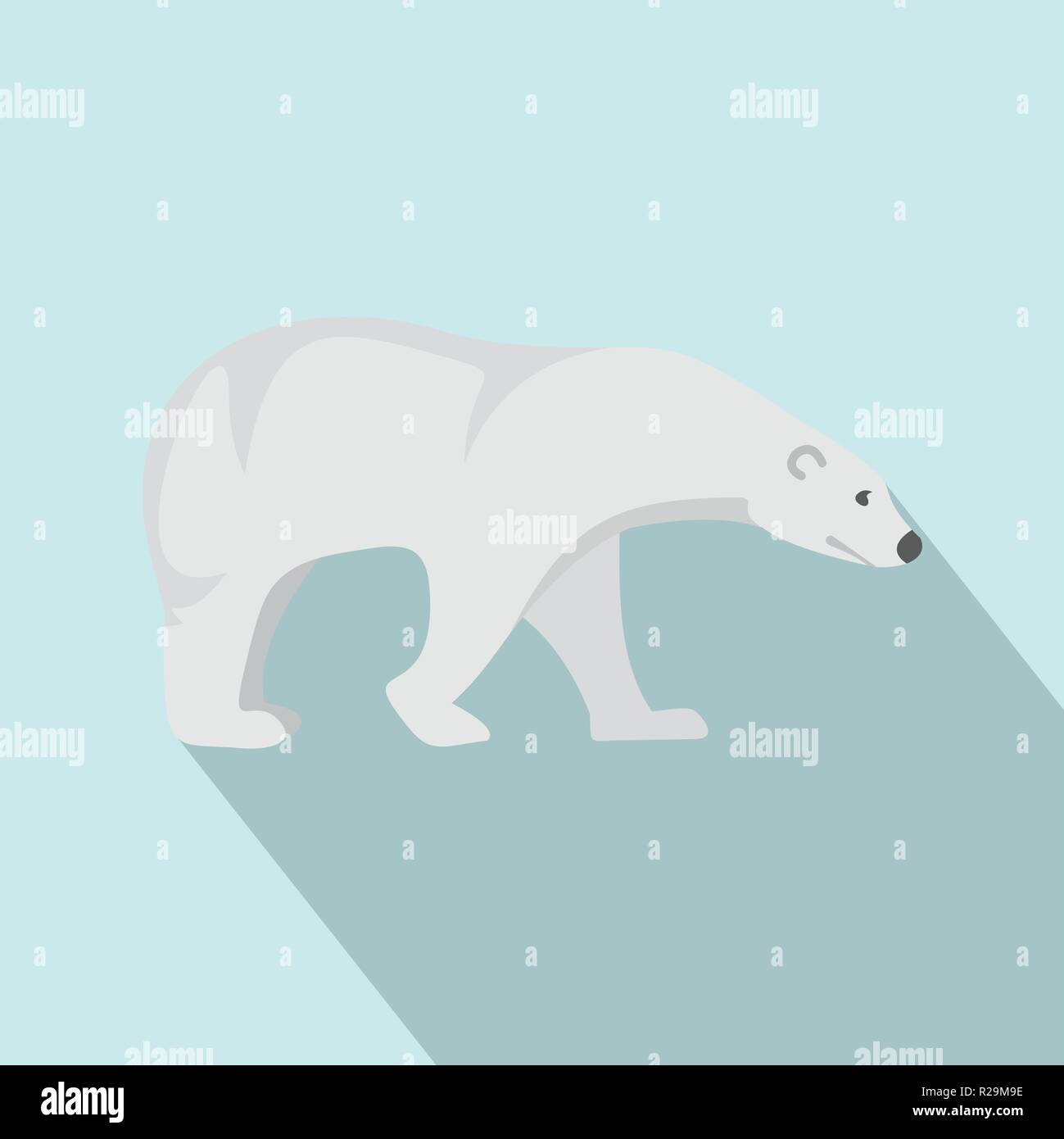 Polar bear icon. Flat illustration of polar bear vector icon for web ...