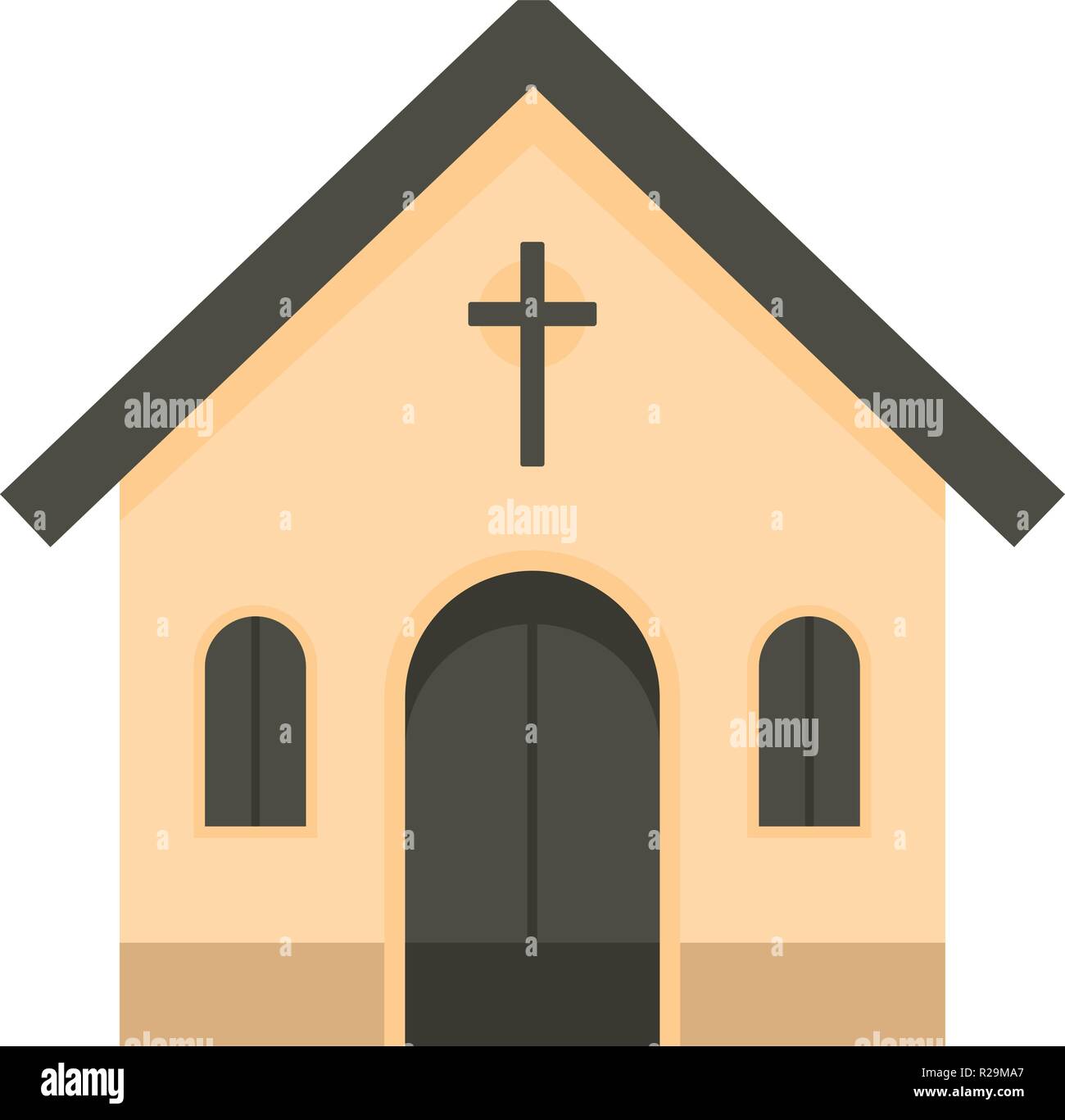 Catholic church icon. Flat illustration of catholic church vector icon ...