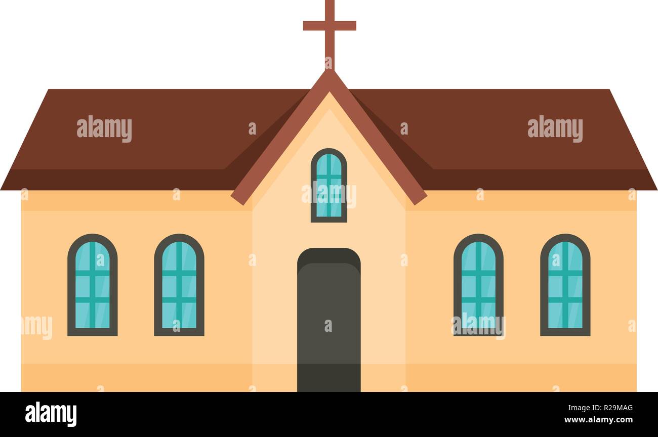 Small church icon. Flat illustration of small church vector icon for ...