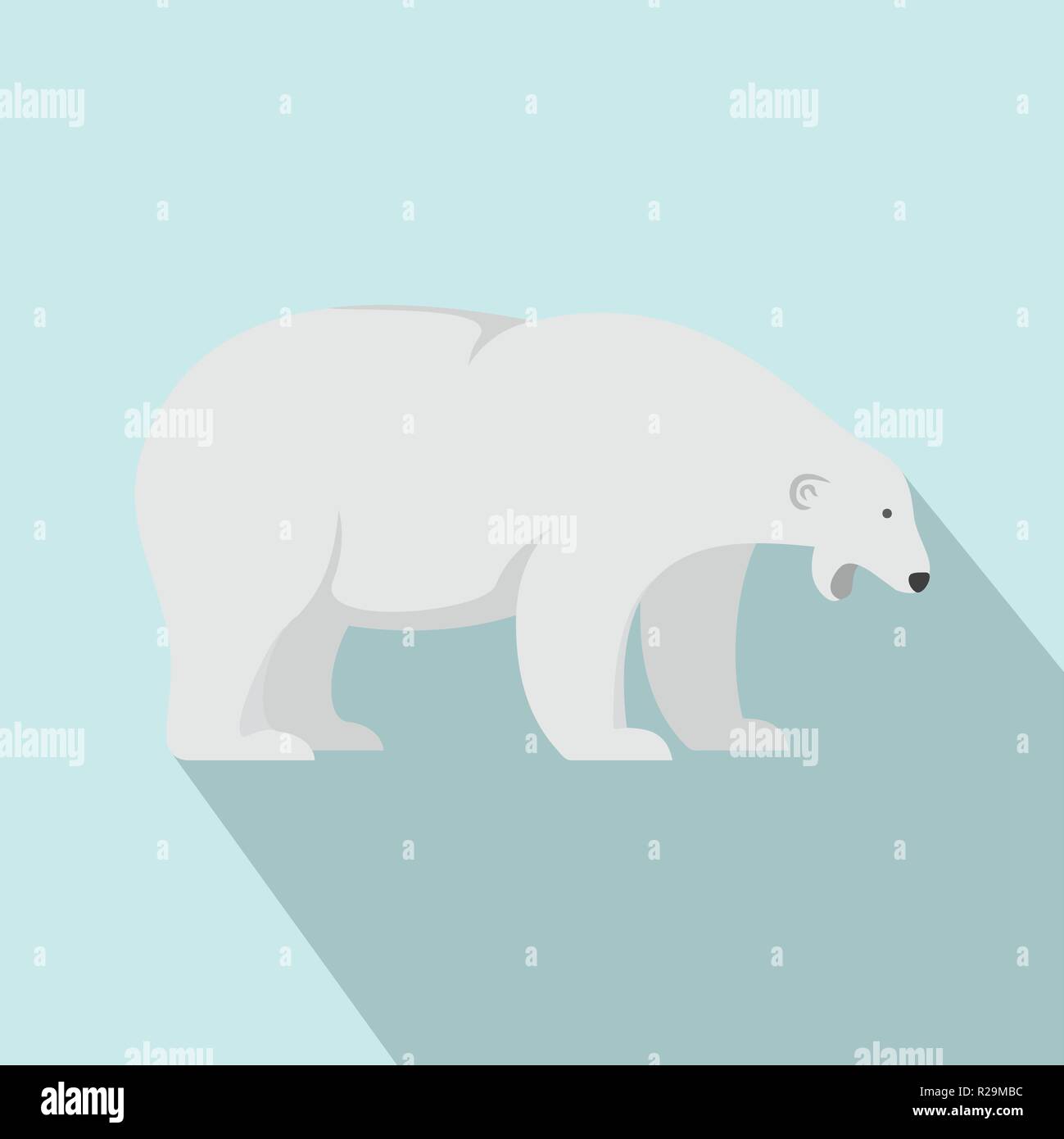 Sleepy Polar Bear Icon Flat Illustration Of Sleepy Polar Bear Vector