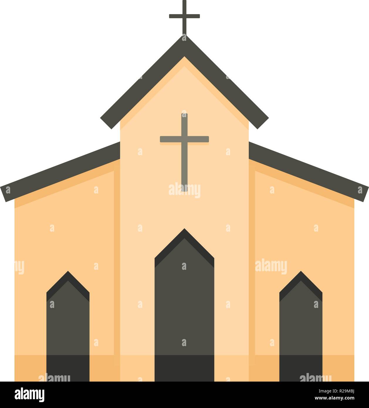 Chapel icon. Flat illustration of chapel vector icon for web Stock ...