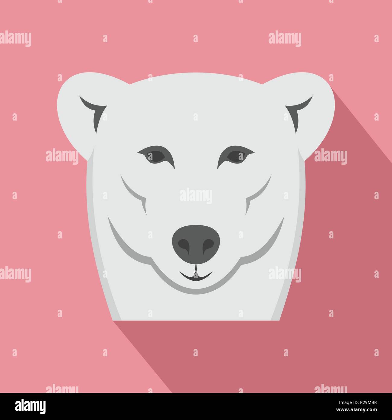 Female Polar Bear Icon Flat Illustration Of Female Polar Bear Vector