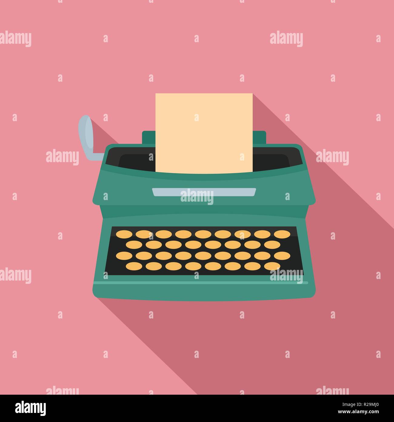 Old typewriter icon. Flat illustration of old typewriter vector icon ...