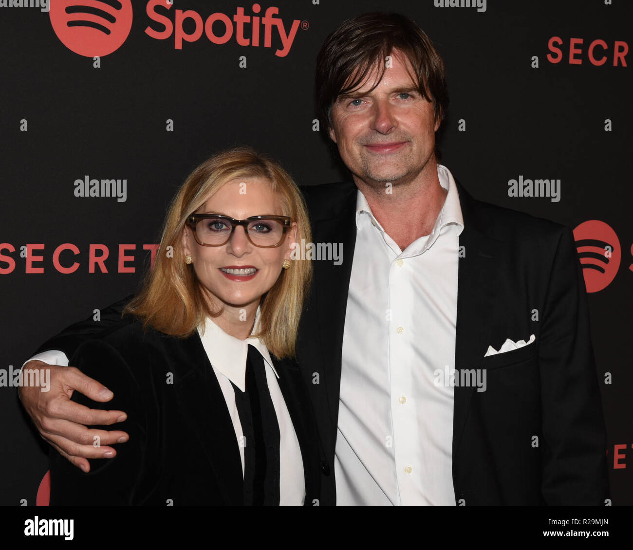 Dawn Ostroff and Nick Holmsten attends the Spotify's Secret Genius ...