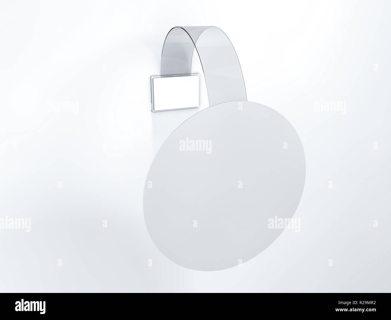 Blank wobbler hanging on wall mockup. 3D rendering Stock Photo - Alamy