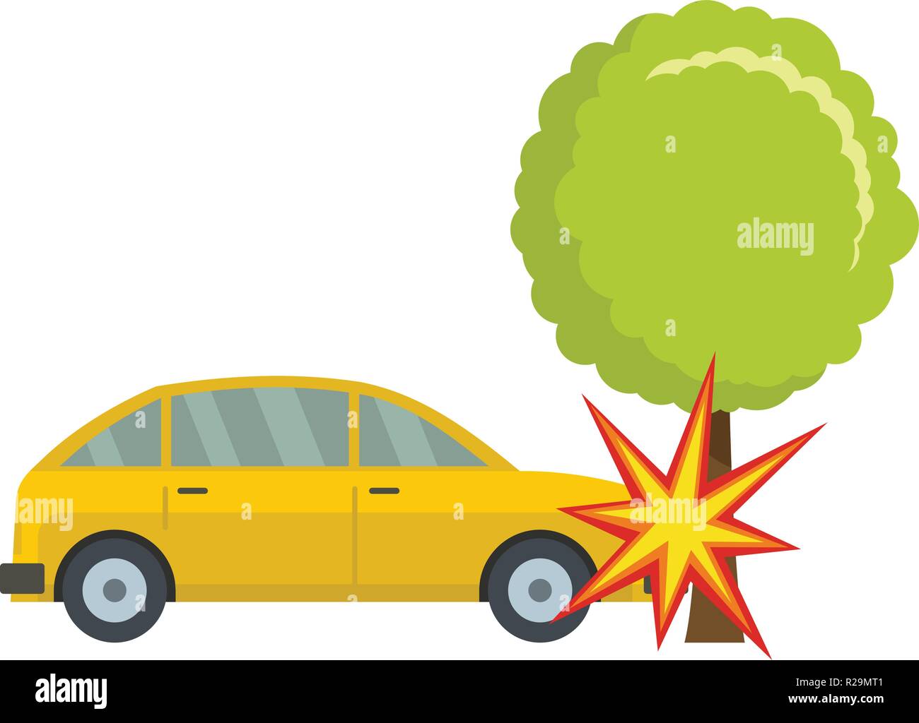 Crashed tree icon. Flat illustration of crashed tree vector icon for ...