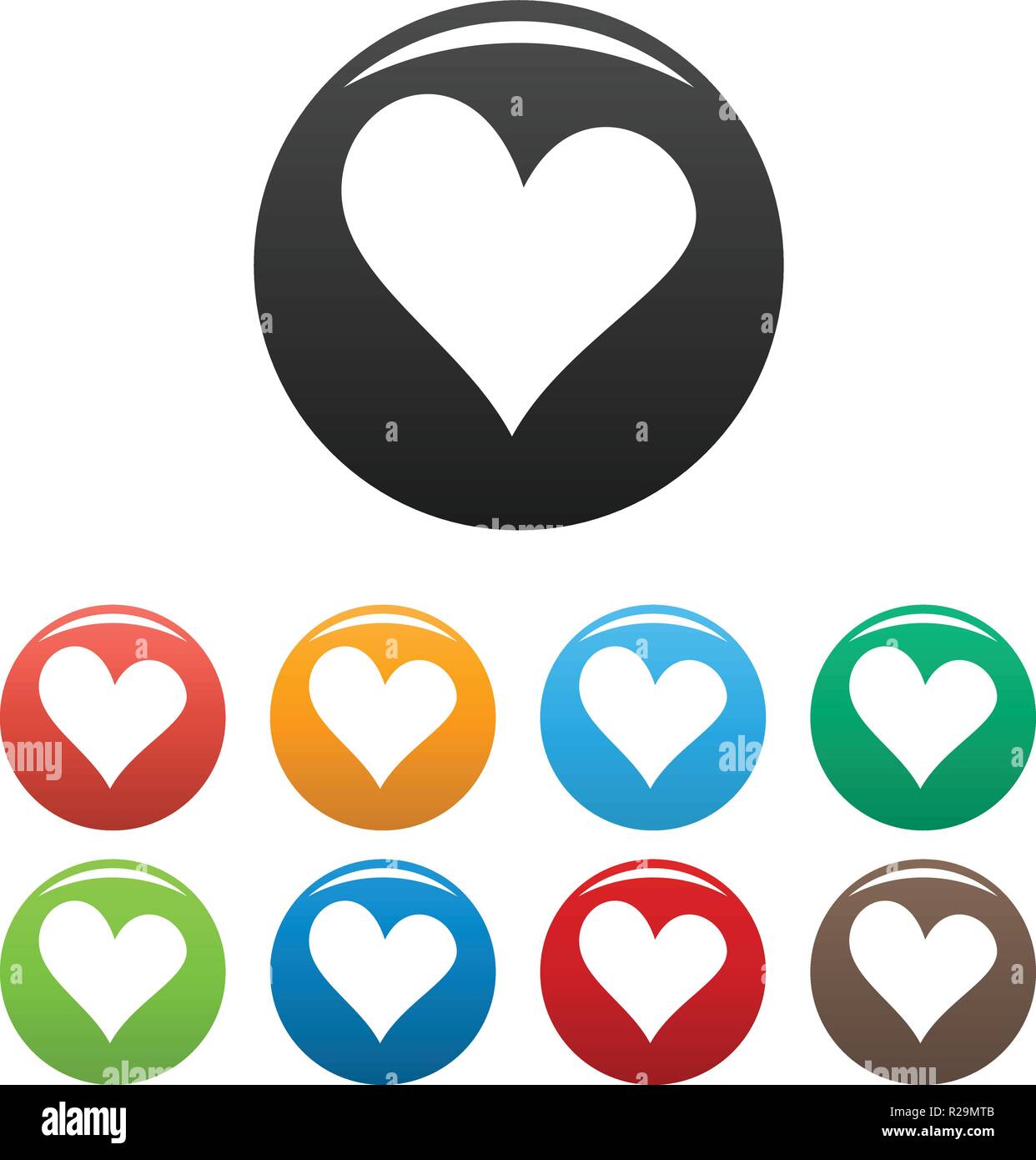 Evil heart icon. Simple illustration of evil heart vector icons set ...