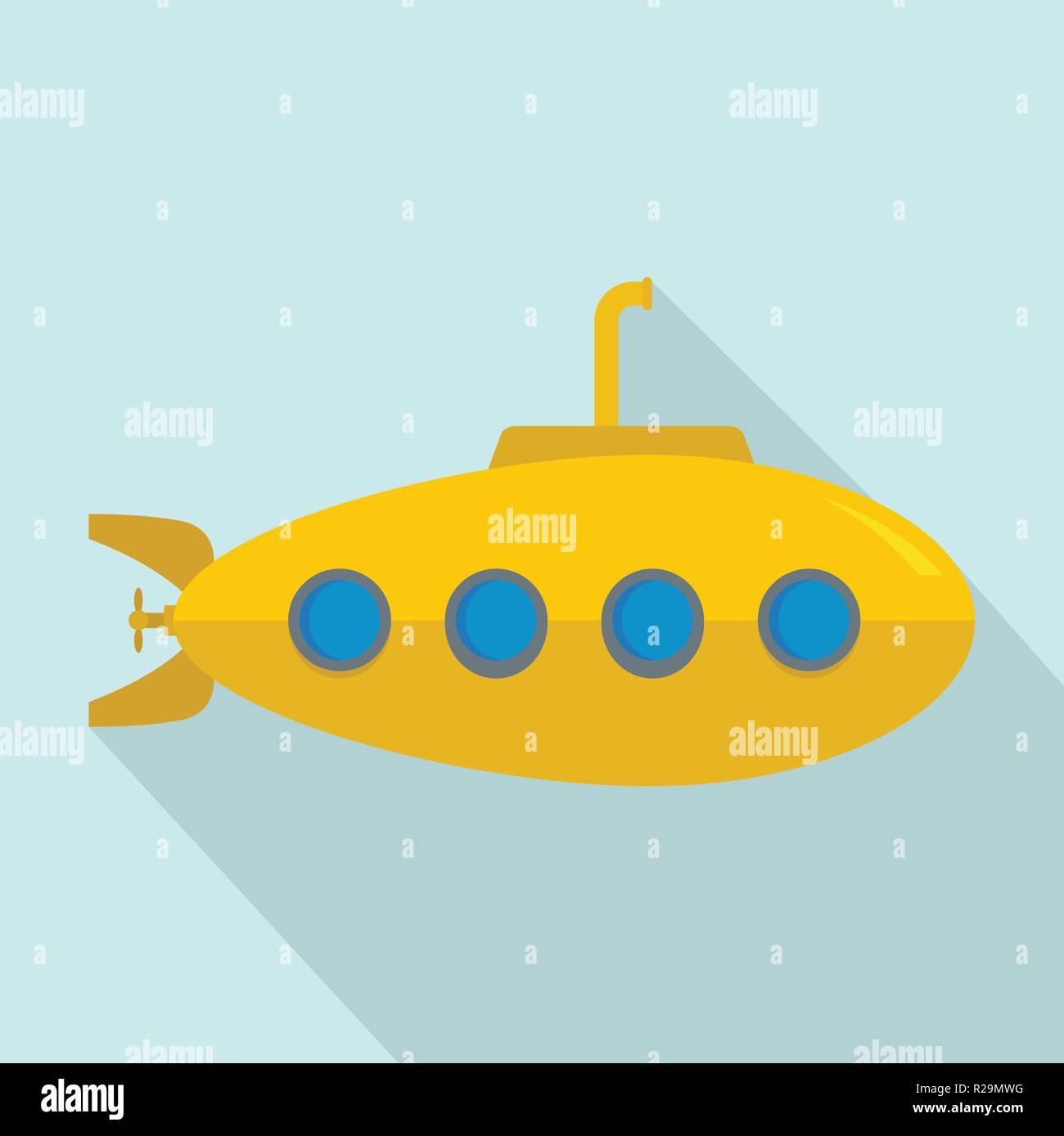 Yellow submarine icon. Flat illustration of yellow submarine vector ...