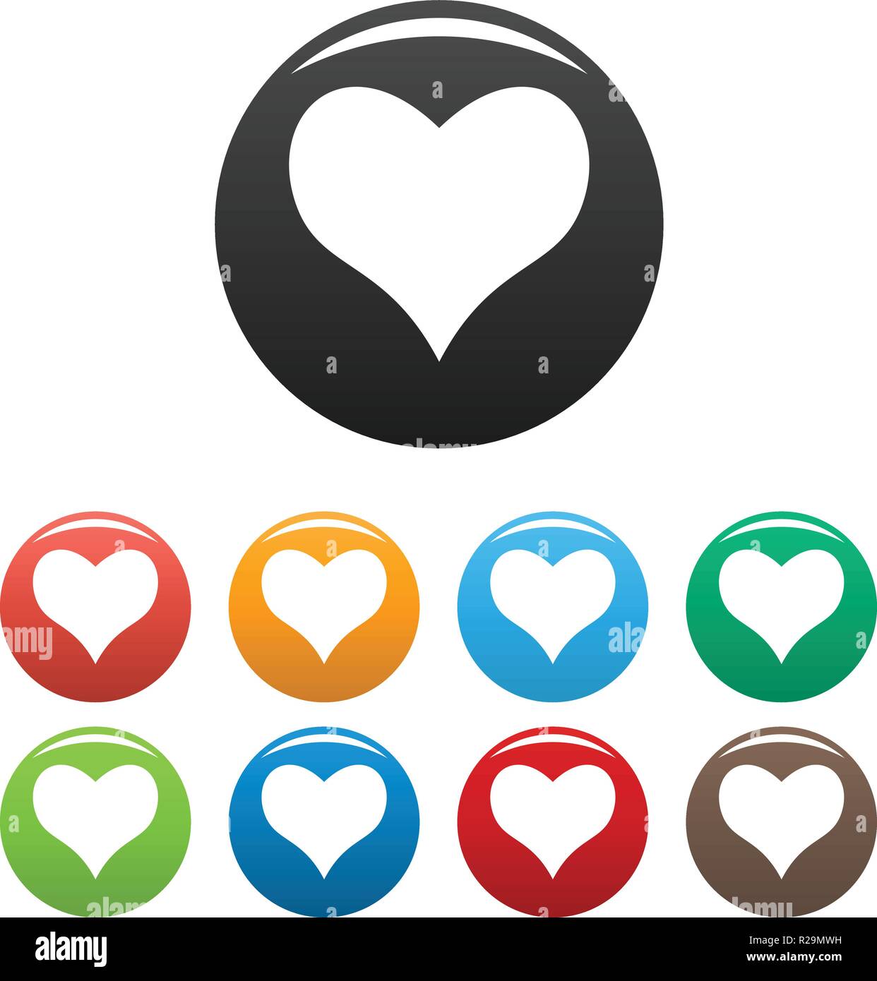 Kind heart icon. Simple illustration of kind heart vector icons set ...
