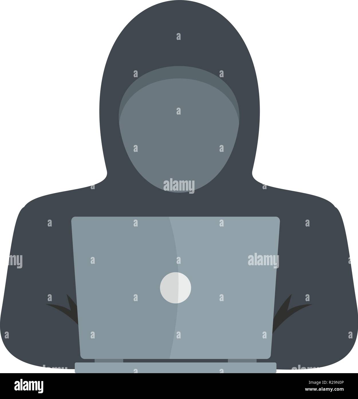 Computer thief icon. Flat illustration of computer thief vector icon ...