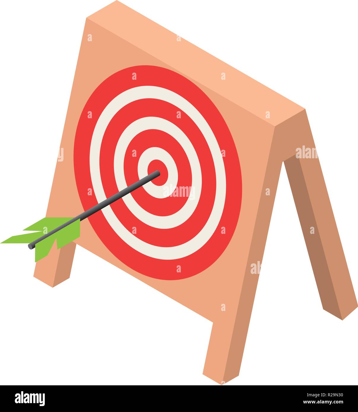 Wood target icon. Isometric of wood target vector icon for web design ...