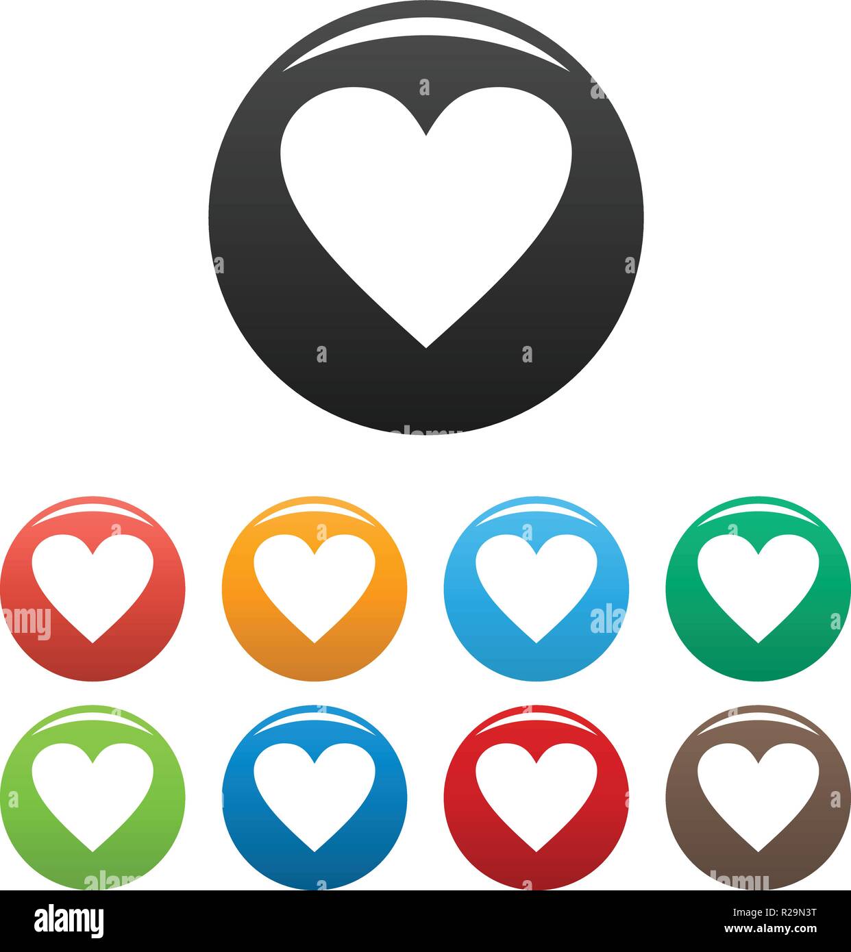 Dull heart icon. Simple illustration of dull heart vector icons set ...