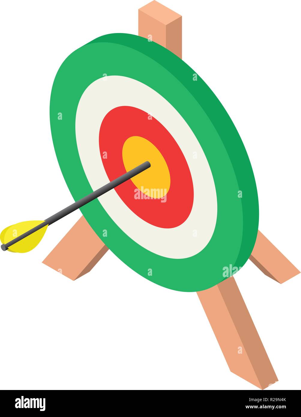 Colorful archery target icon. Isometric of colorful archery target ...