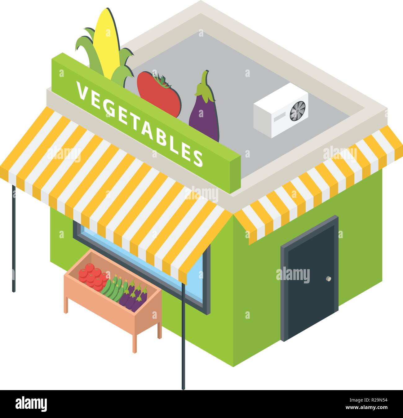 Vegetables market icon. Isometric of vegetables market vector icon for ...