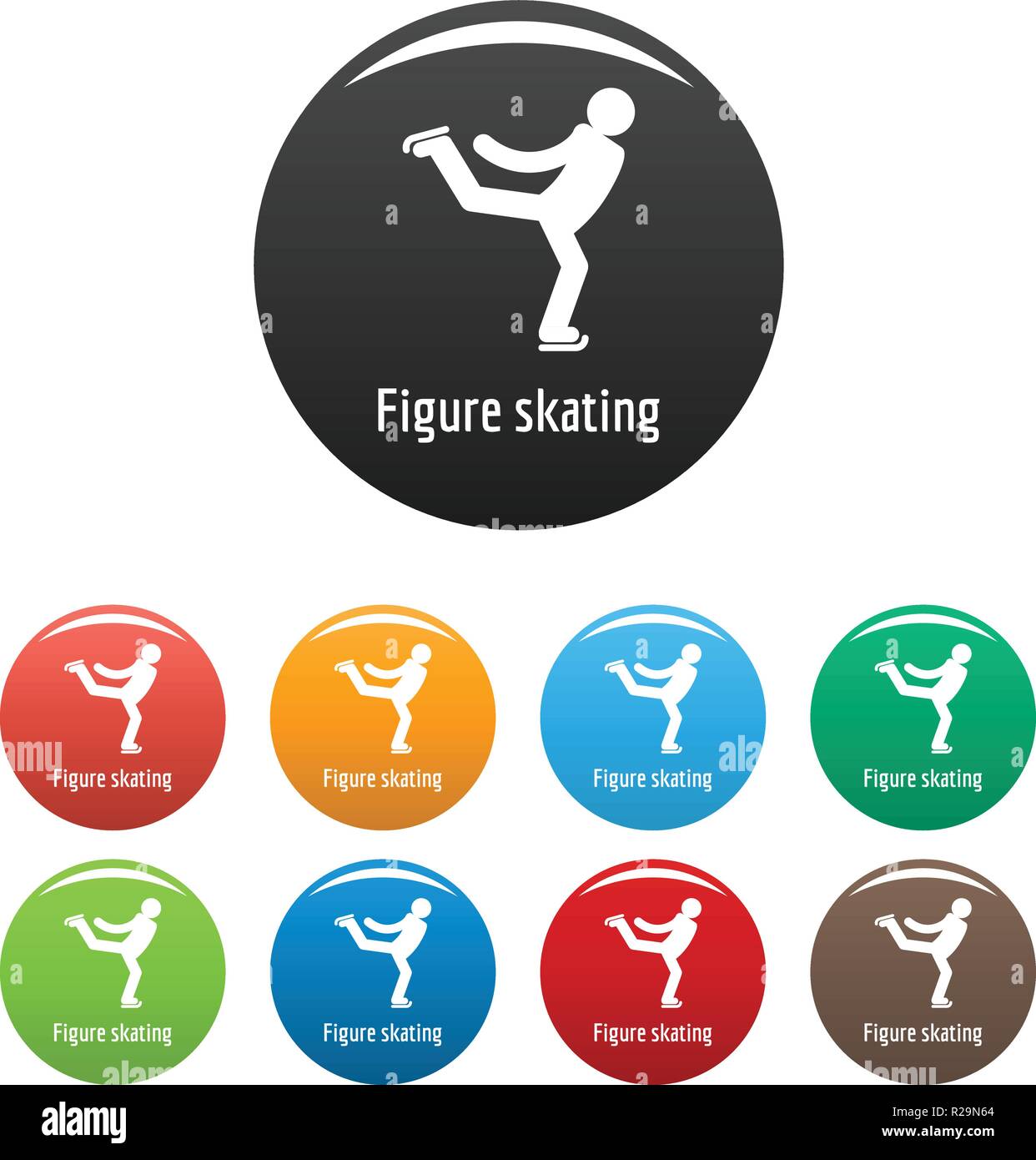 Figure skating icon. Simple illustration of figure skating vector icons ...