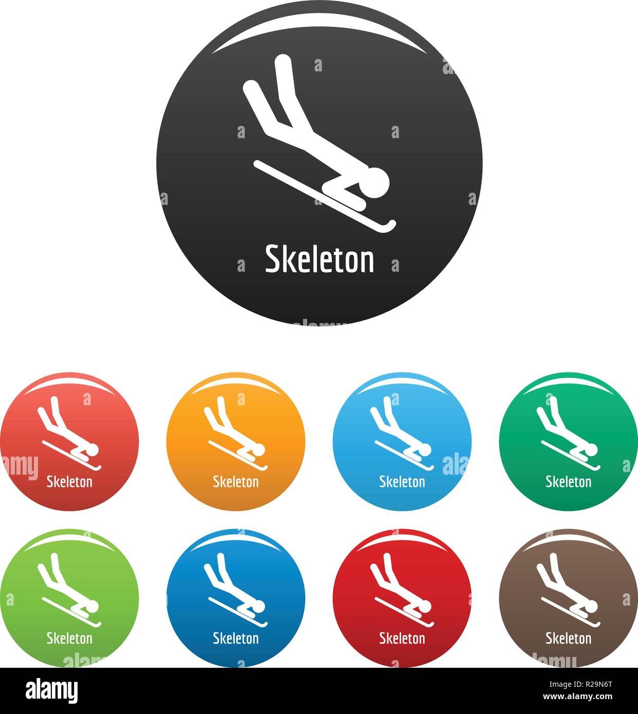 Skeleton icon. Simple illustration of skeleton vector icons set color ...