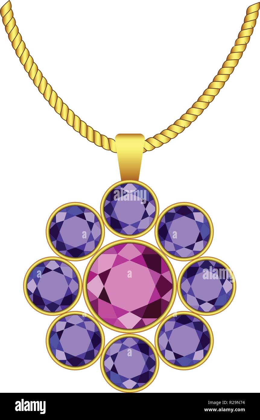 Amethyst flower jewelry icon. Realistic illustration of amethyst flower ...