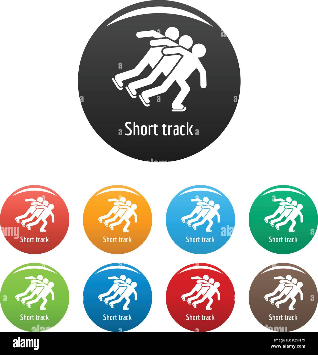 Shorttrack icon. Simple illustration of short track vector icons set ...