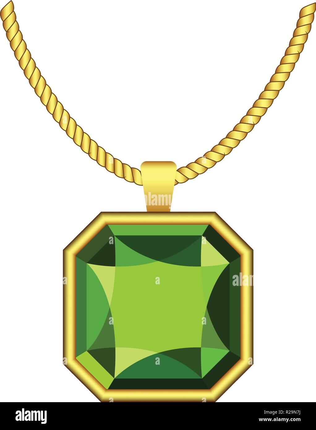 Peridot jewelry icon. Realistic illustration of peridot jewelry vector ...