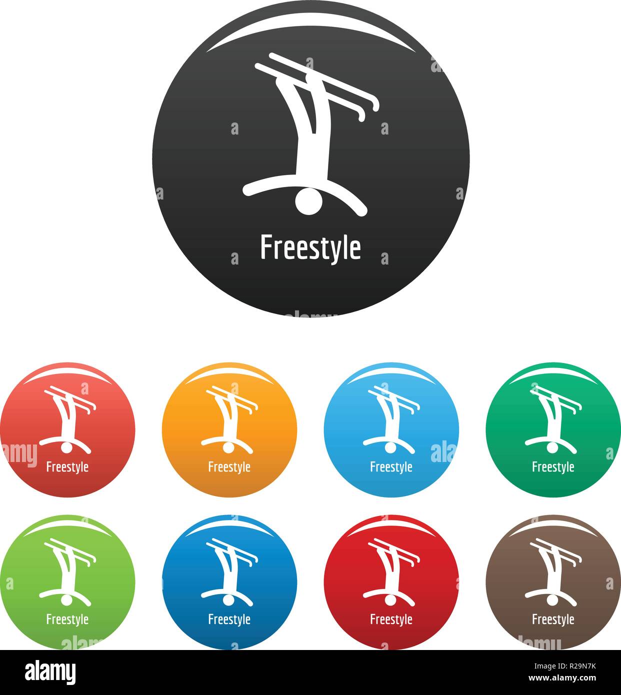 Freestyle icon. Simple illustration of freestyle vector icons set color ...