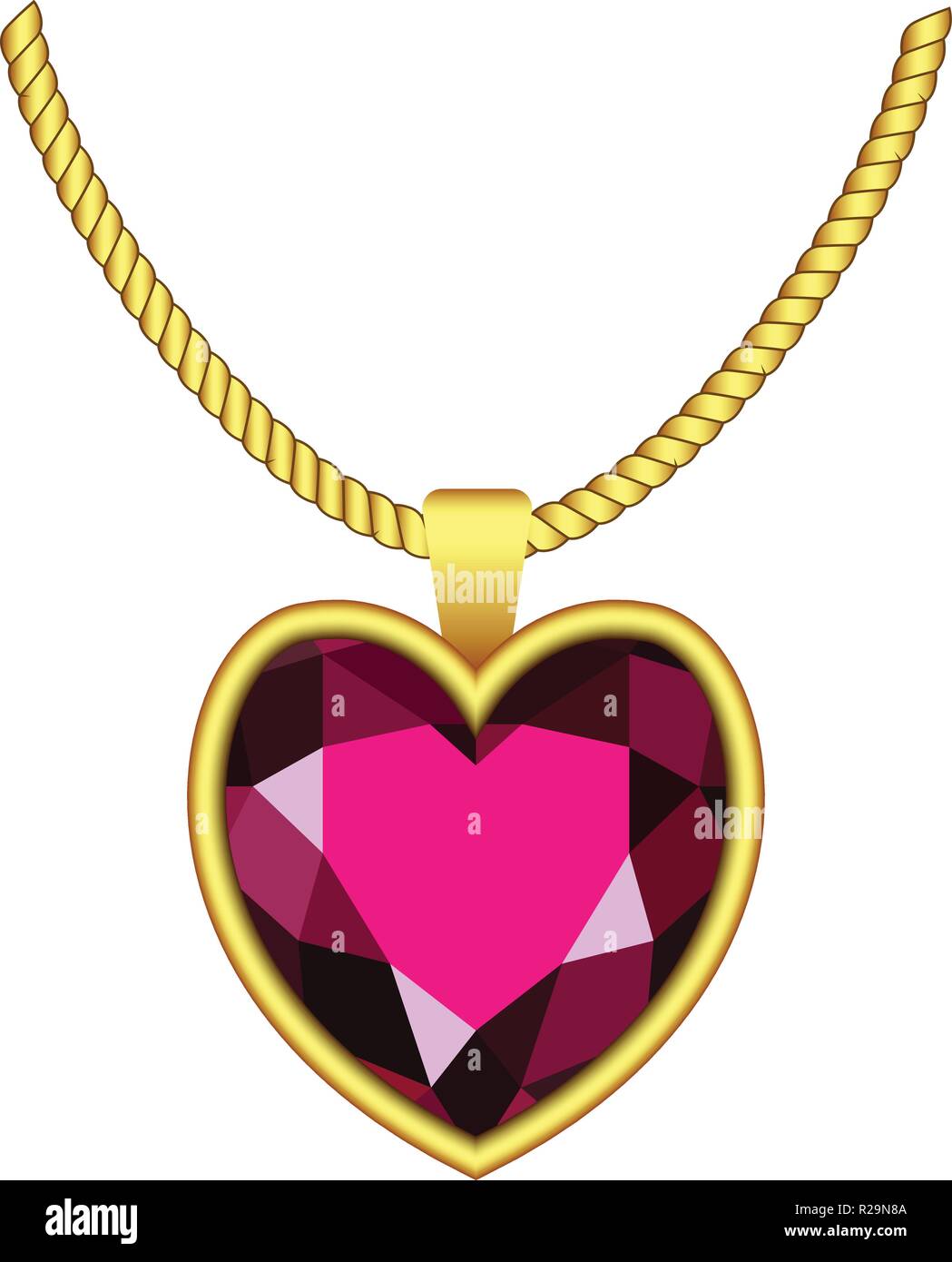 Garnet heart icon. Realistic illustration of garnet heart vector icon ...