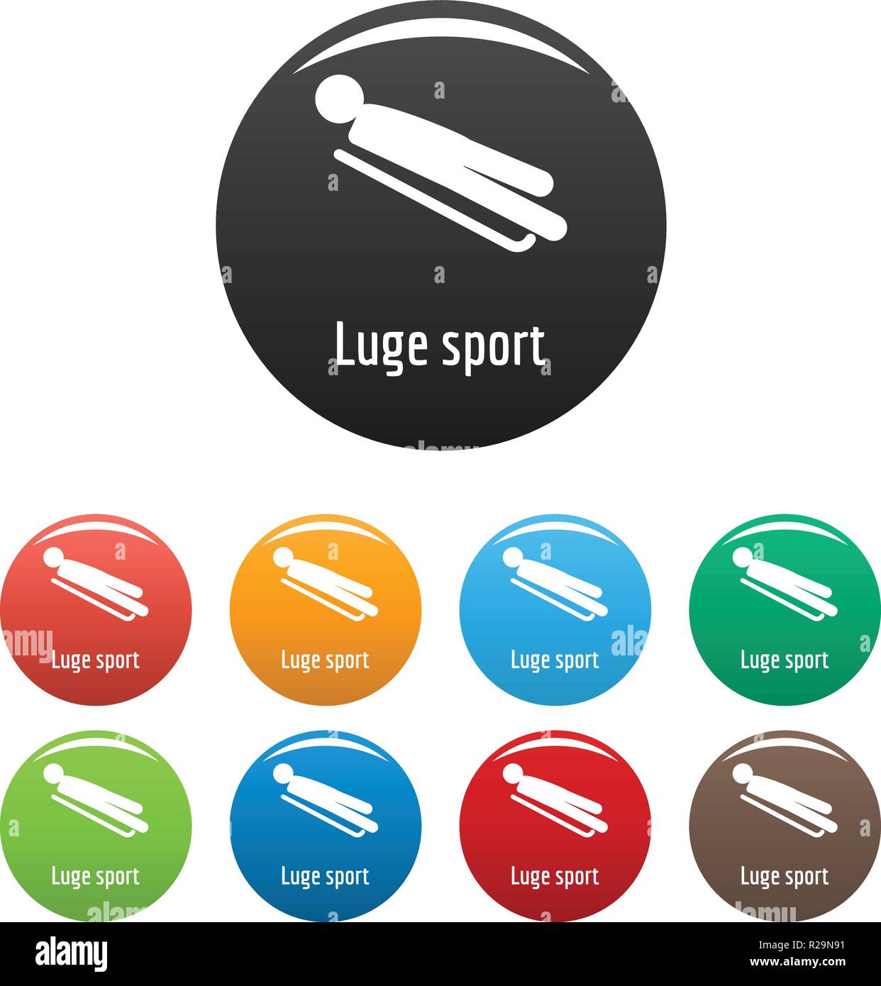 Luge sport icon. Simple illustration of luge sport vector icons set ...