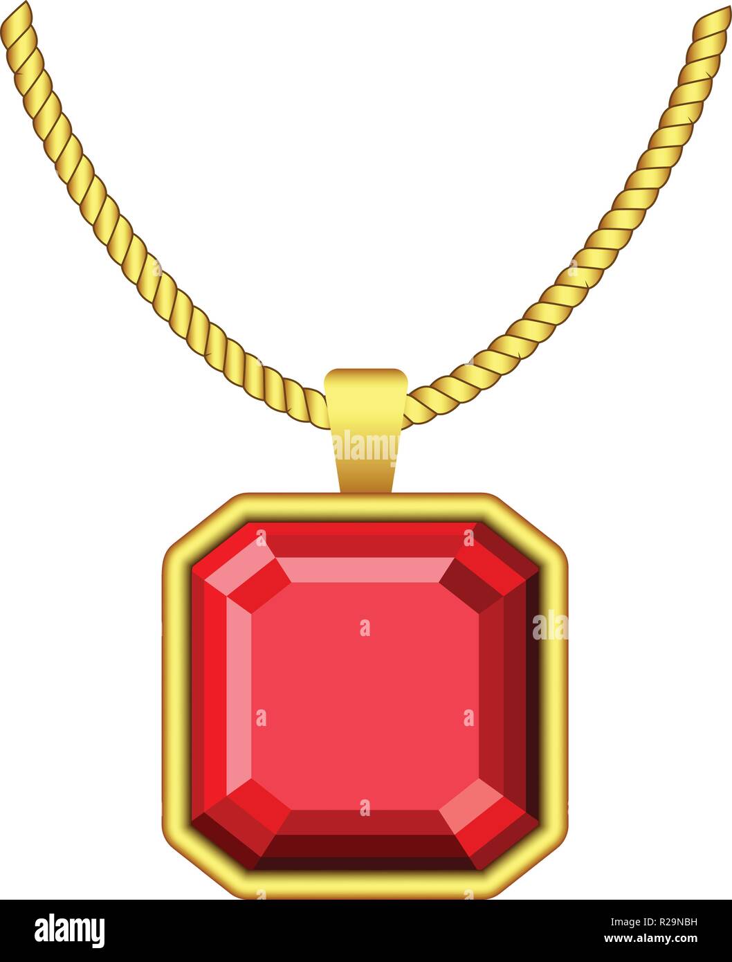 Red ruby jewelry icon. Realistic illustration of red ruby jewelry ...