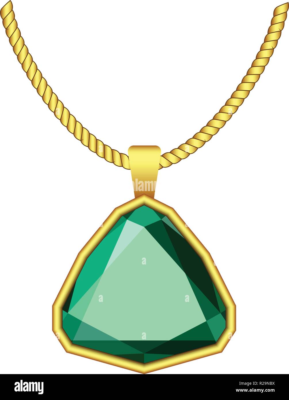 Emerald jewelry icon. Realistic illustration of emerald jewelry vector ...