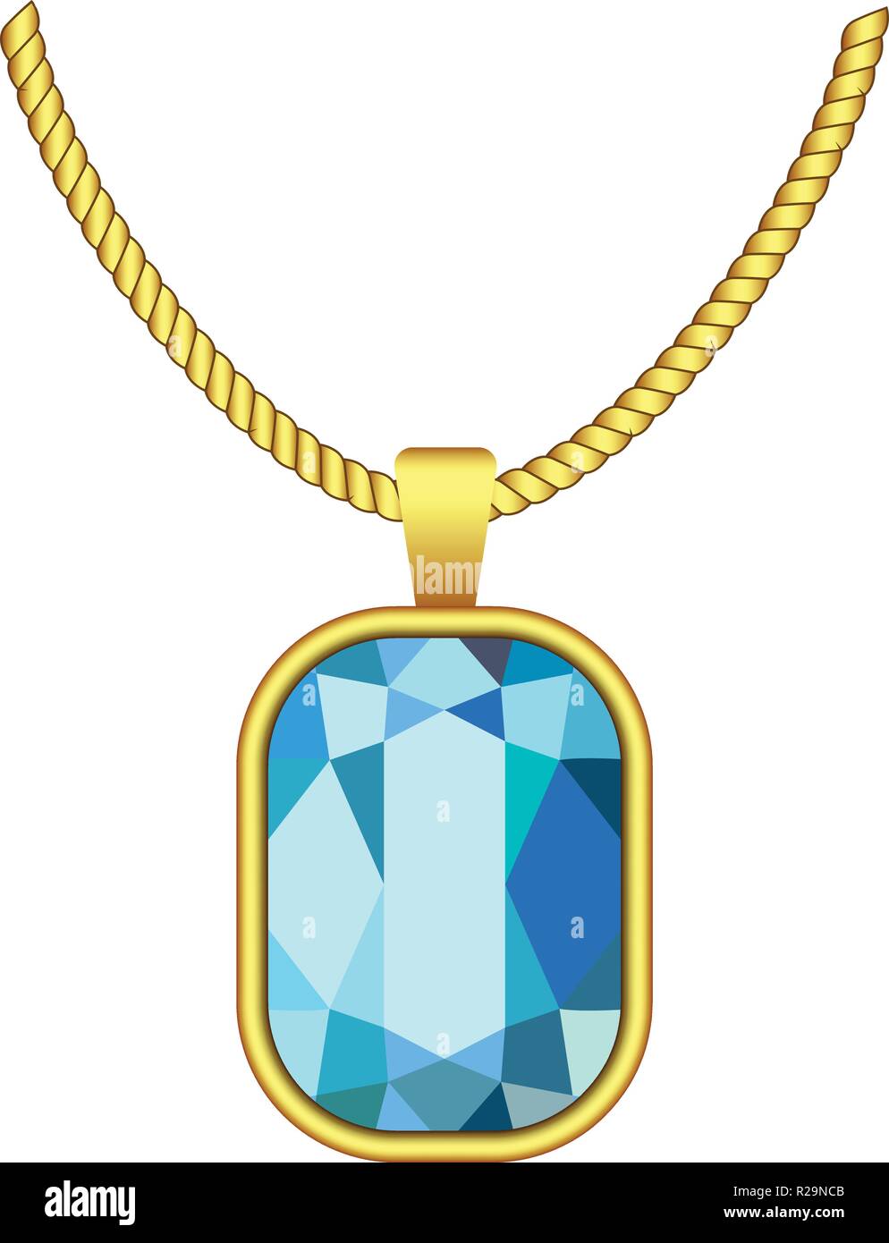 Aquamarine jewelry icon. Realistic illustration of aquamarine jewelry ...