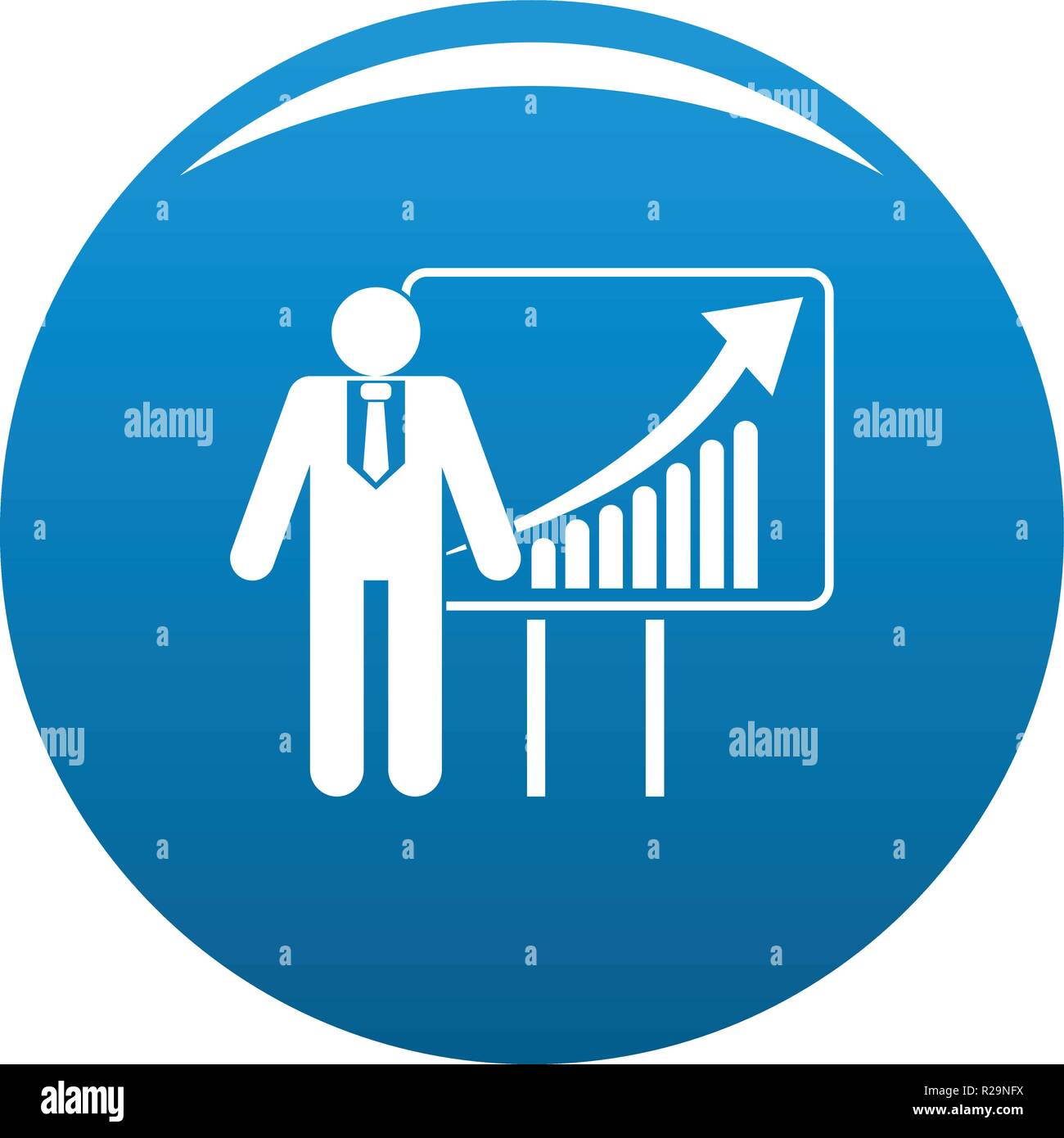 Man with diagram icon. Simplev illustration of man with diagram vector ...